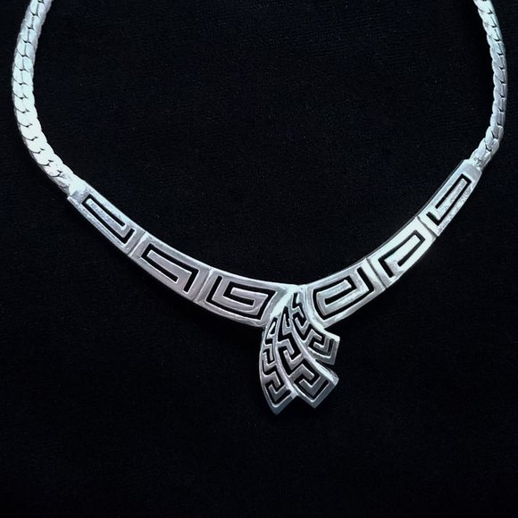 Jewelry | Vintage Greek Key Sterling Silver Necklace | Poshmark